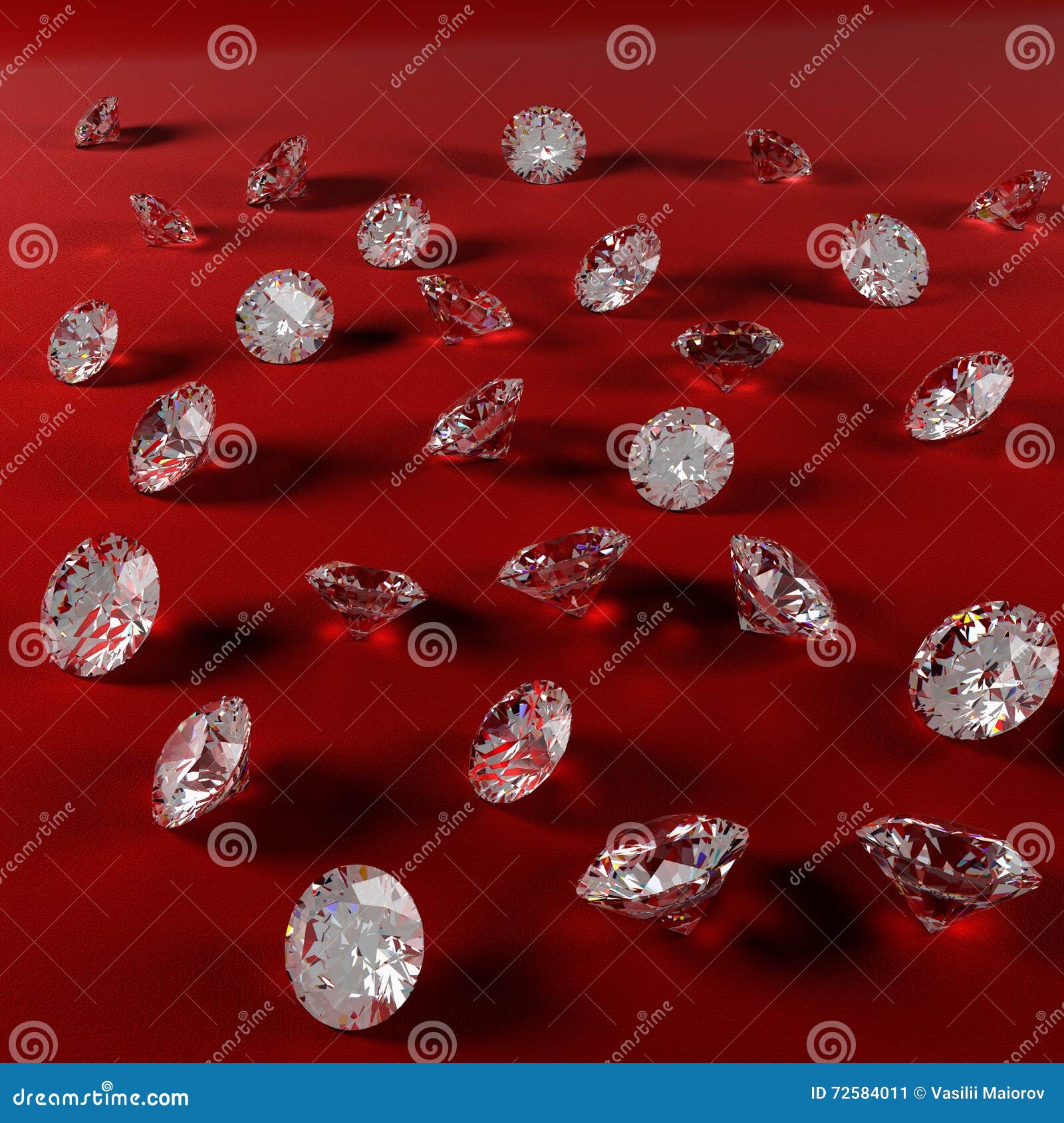 Diamonds on Red Velvet Cloth Stock Illustration - Illustration of rich ...