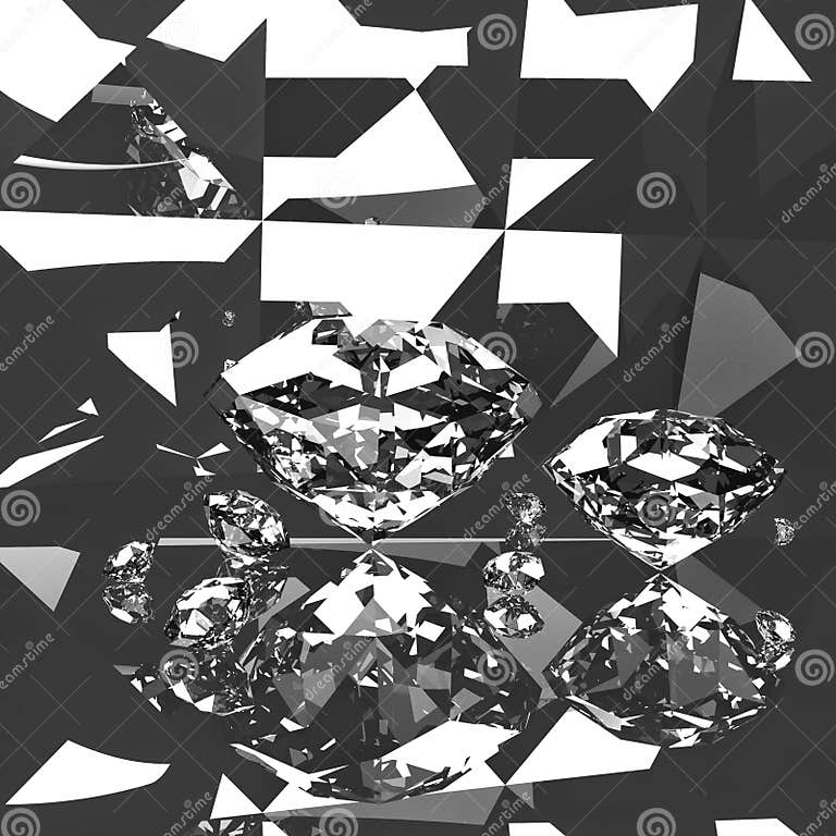 Diamonds reflection stock illustration. Illustration of light - 87656403