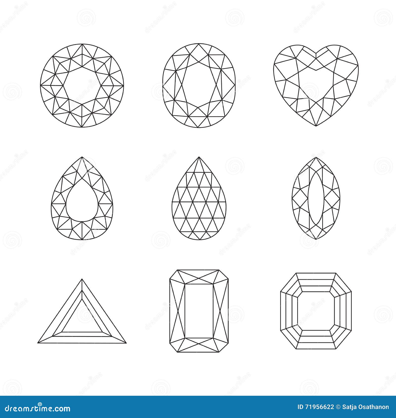 Diamonds and Ruby Vector Line Icons Stock Vector - Illustration of ...