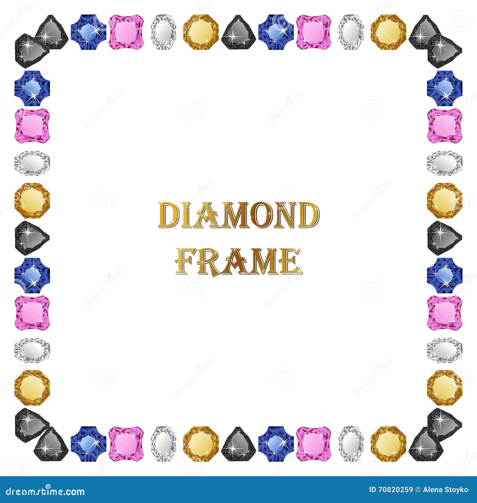 Diamonds square frame stock vector. Illustration of square - 70820259