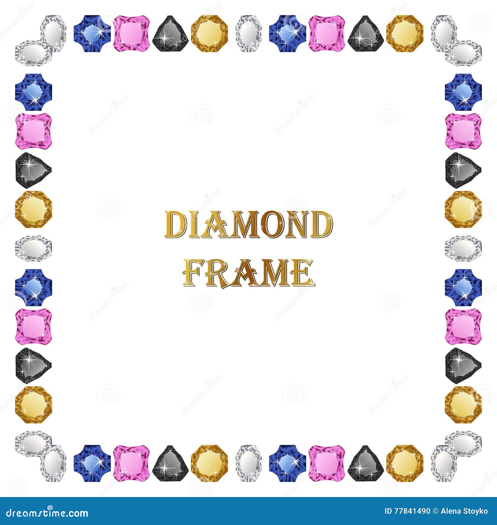 Diamonds square frame stock vector. Illustration of element - 77841490