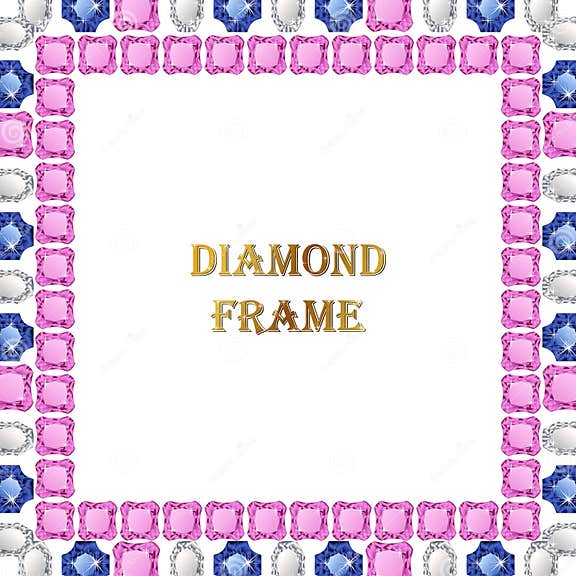 Diamonds square frame stock vector. Illustration of border - 79417469