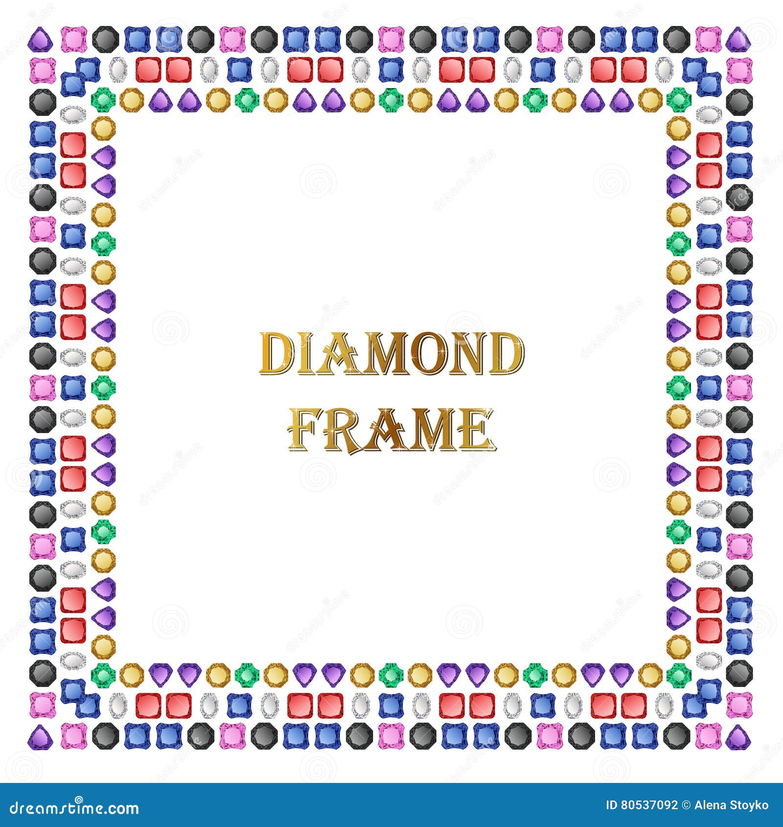 Diamonds square frame stock vector. Illustration of abstract - 80537092