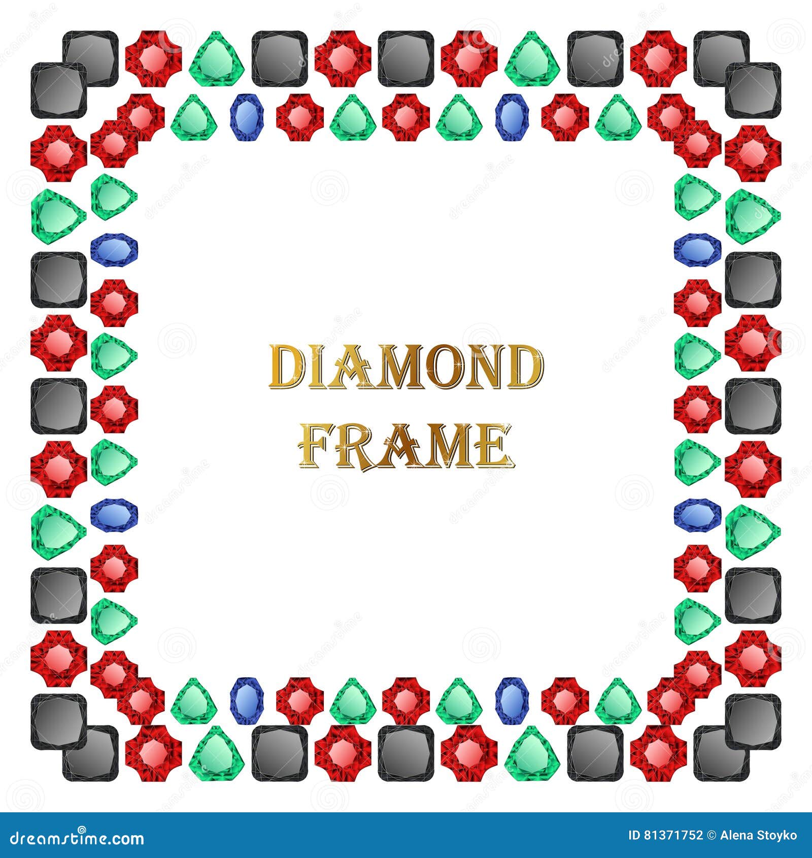 Diamonds square frame stock vector. Illustration of frame - 81371752