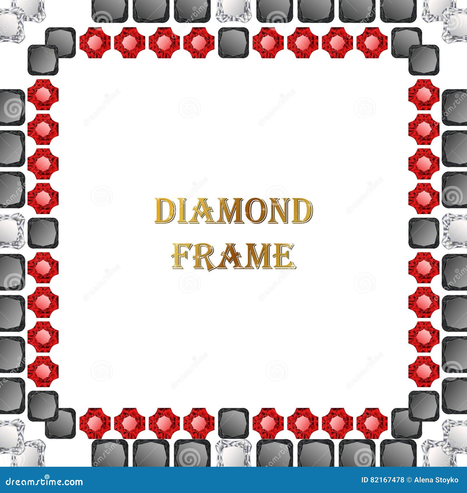 Diamonds square frame stock vector. Illustration of design - 82167478