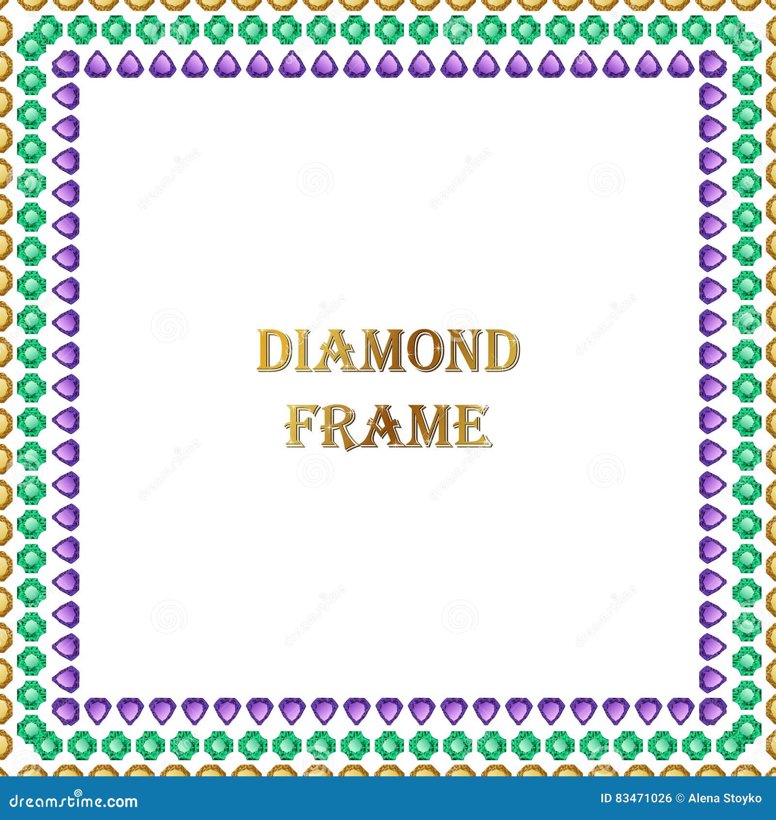 Diamonds square frame stock vector. Illustration of graphic - 83471026