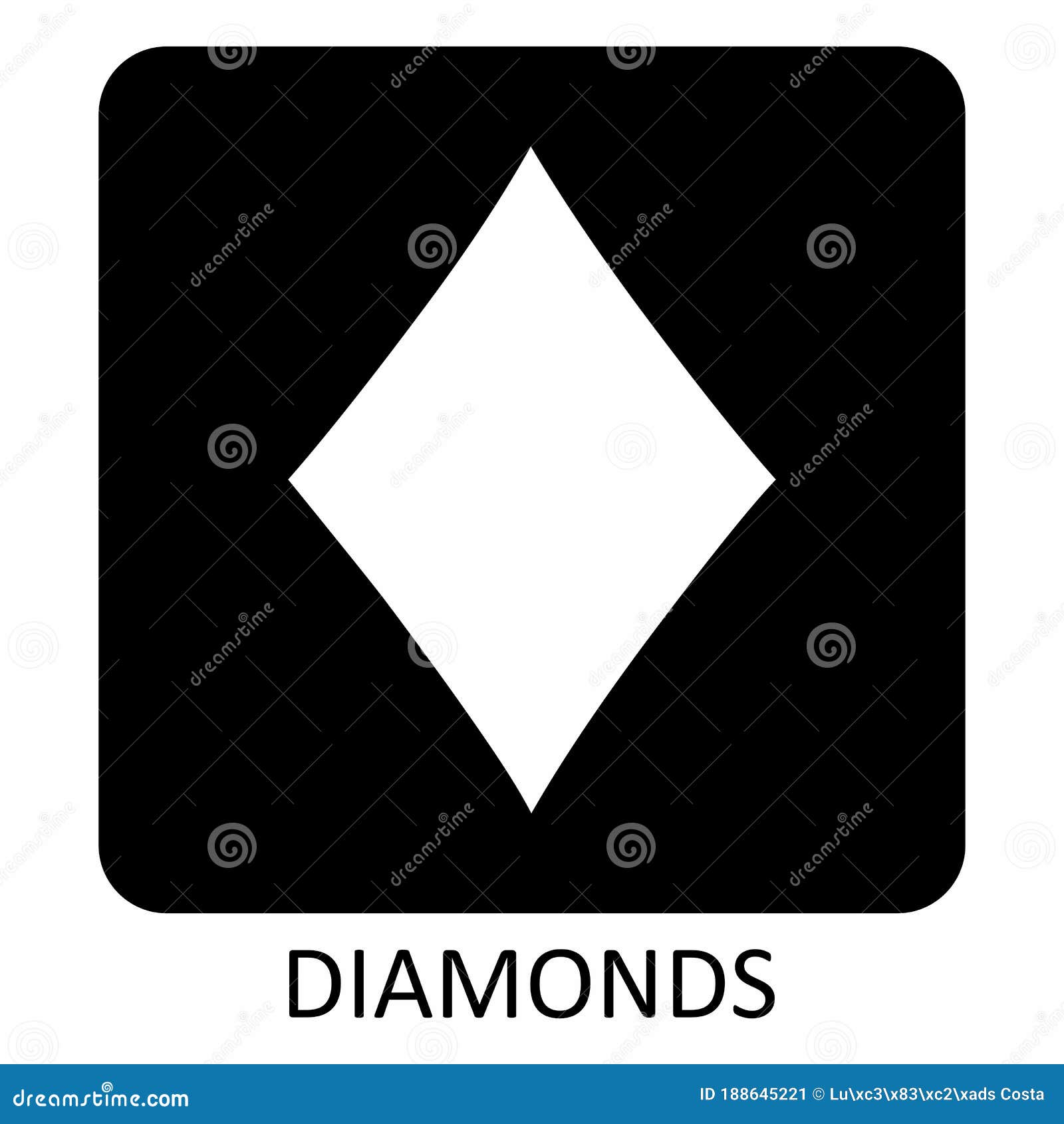 Diamonds Suit Icon Illustration Stock Illustration - Illustration of ...