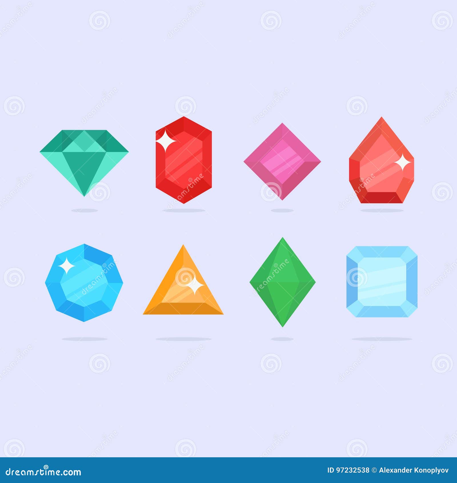 Diamonds vector flat set stock vector. Illustration of precious - 97232538