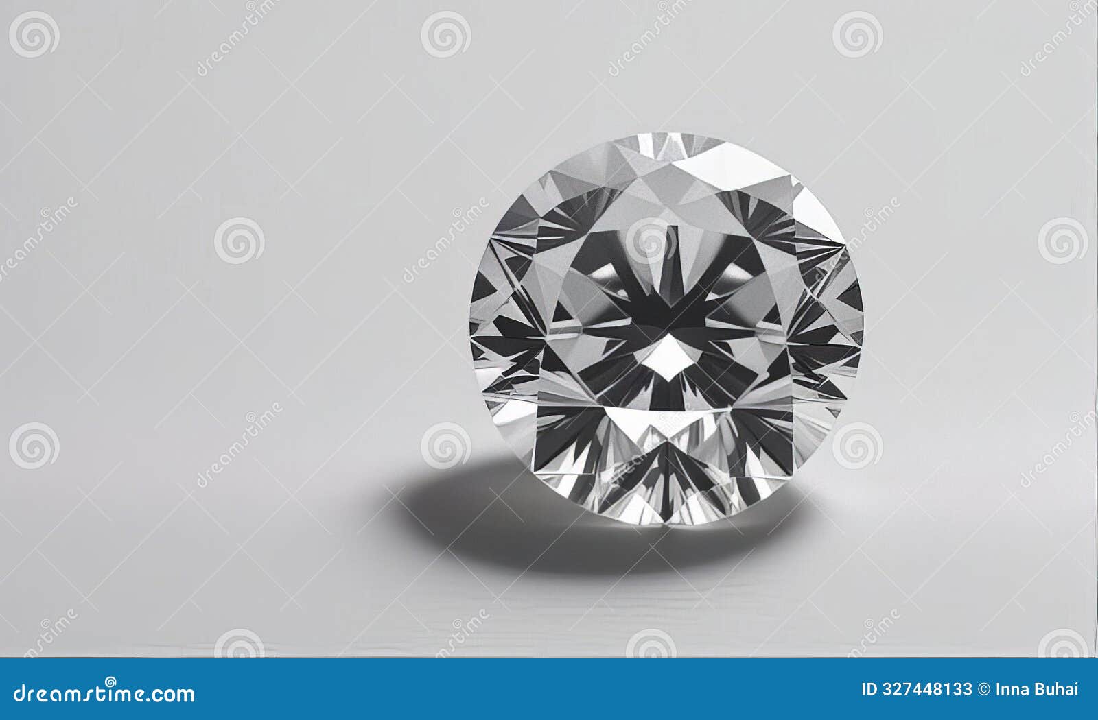 Diamond on a White Background. 3d Rendering. Computer Digital Drawing ...