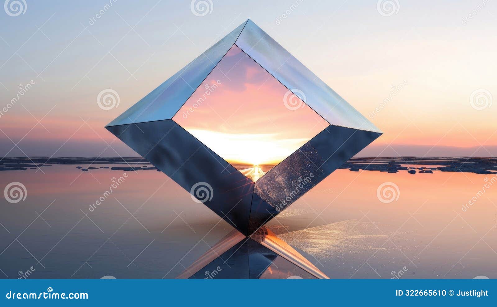 A Diamondshaped Mirror with a Mirrored Frame Giving the Illusion of an ...