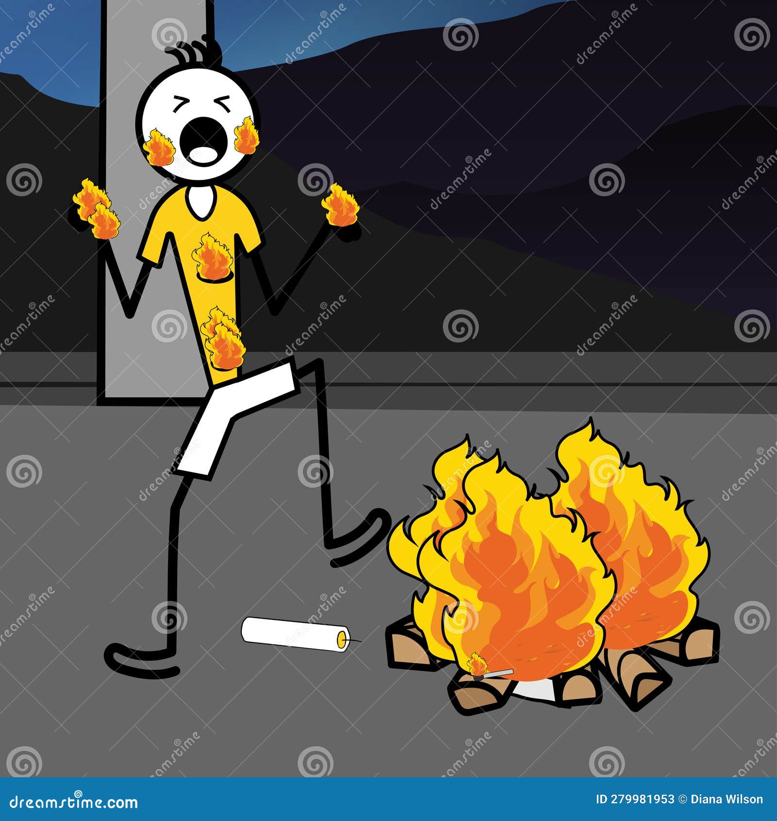 Stickman Stickmen In Pain After An Injury To Face, Arms, And Legs Stock ...