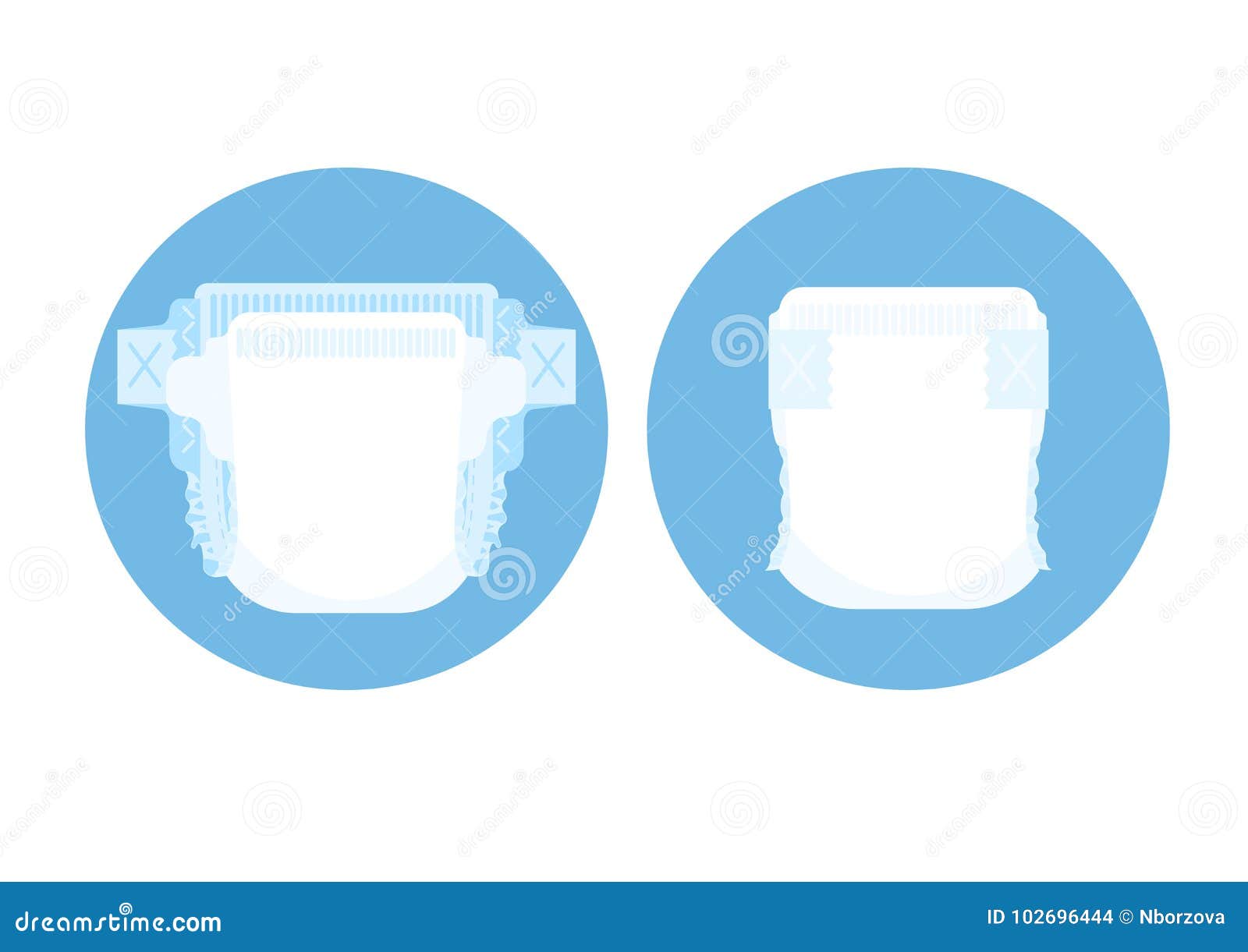 Diaper stock vector. Illustration of healthy, buttoned - 102696444