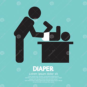 Diaper Changing Graphic Symbol Stock Vector - Illustration of change ...