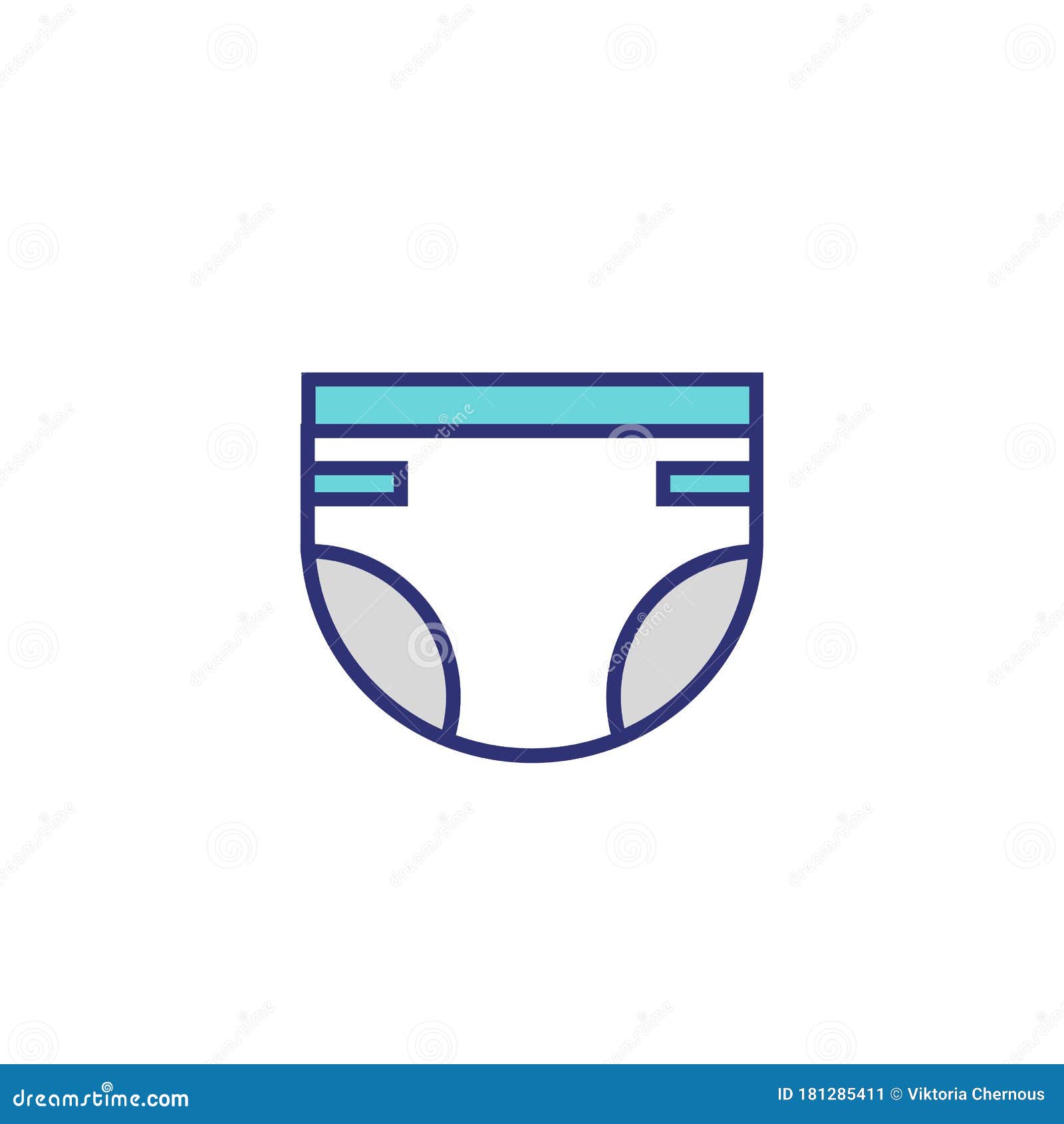 Diaper Icon, Vector Illustration Stock Illustration - Illustration of ...