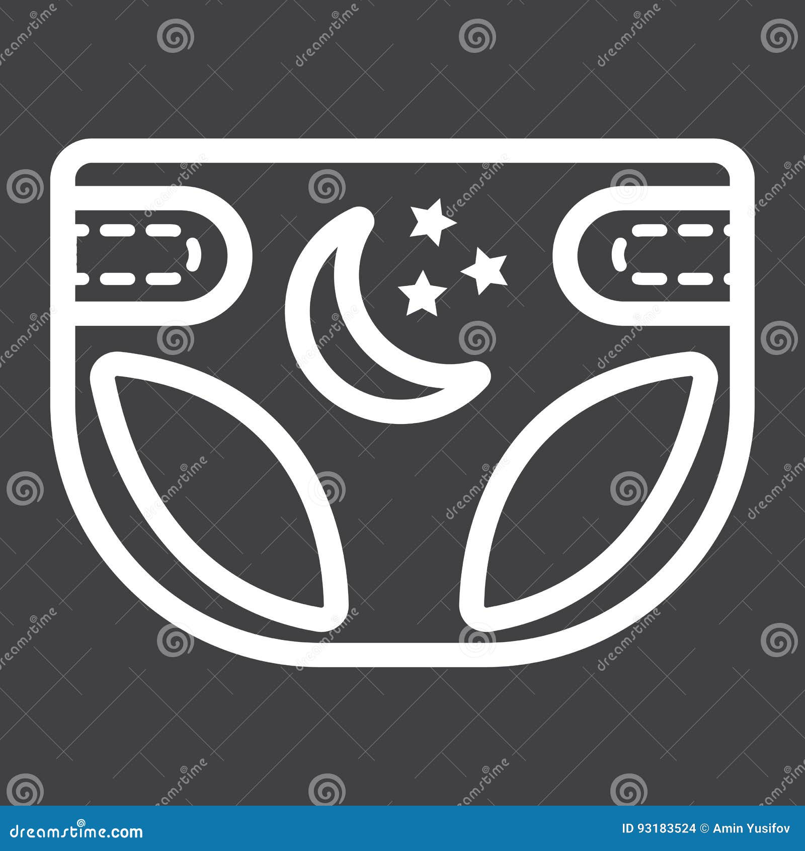 Diaper Line Icon, Nappy And Protection Cartoon Vector | CartoonDealer ...