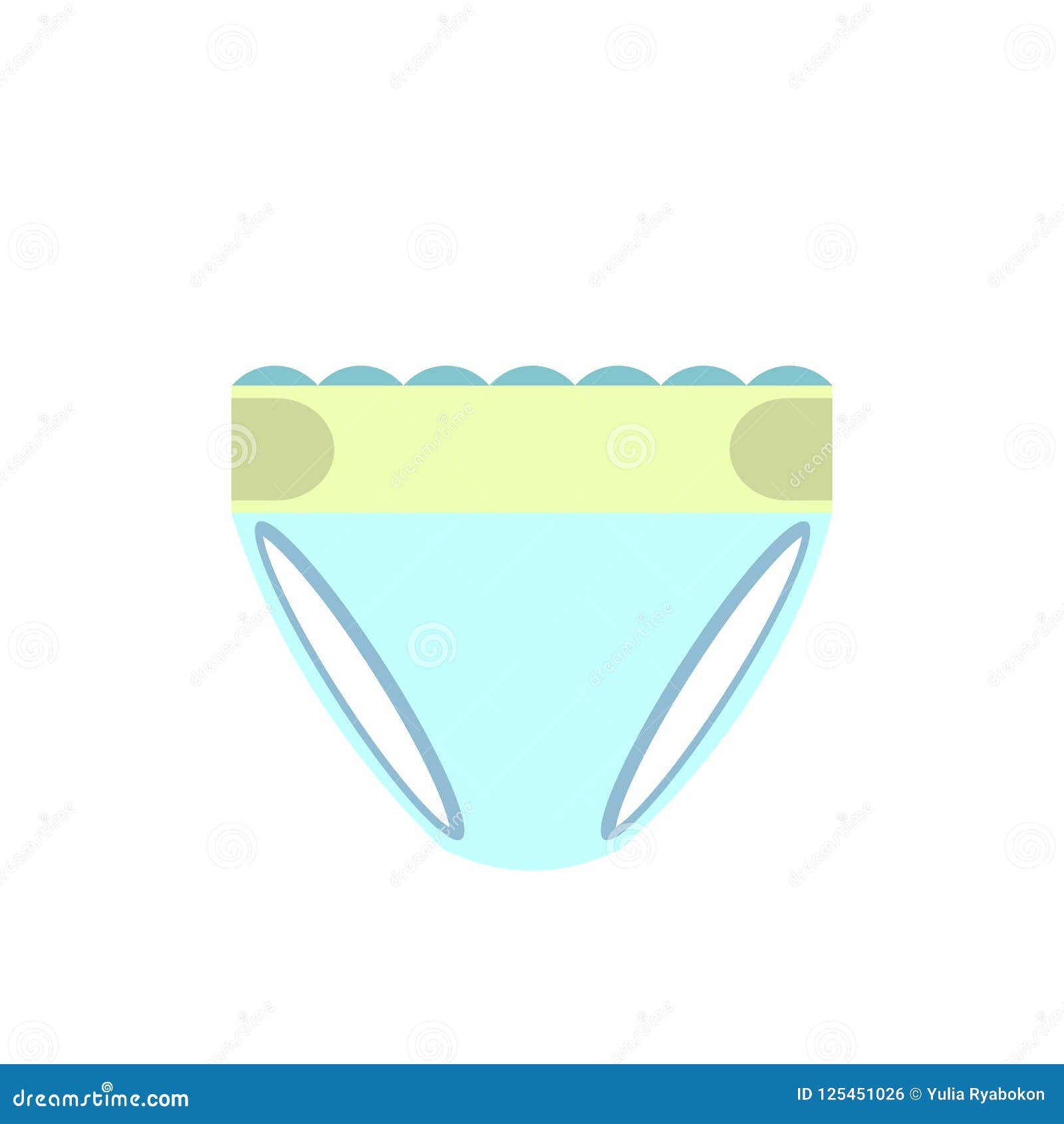 Diaper, Nappy In Flat Design. Vector Cartoon Illustration ...