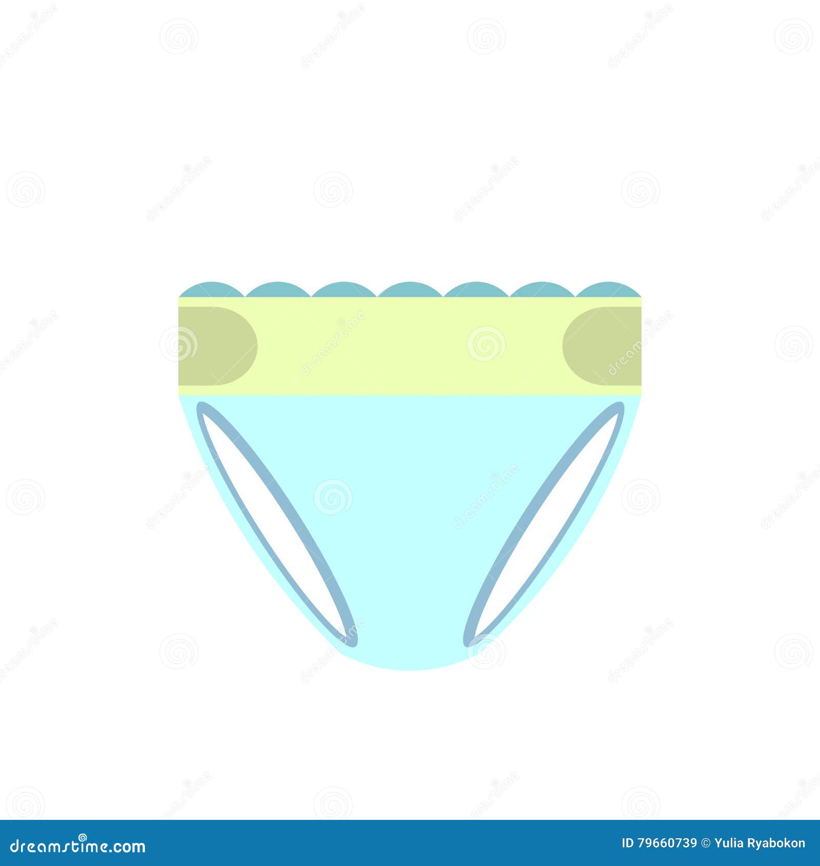 Diaper, Nappy In Flat Design. Vector Cartoon Illustration ...