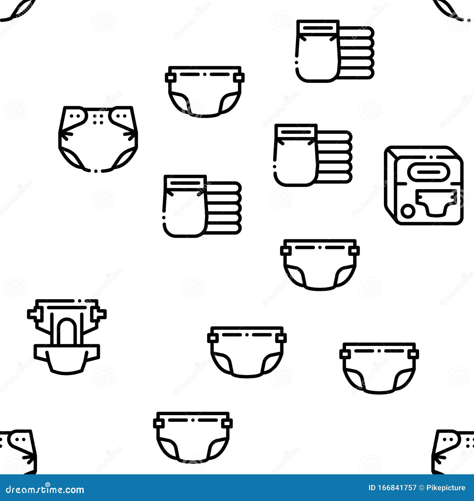 Diaper for Newborn Seamless Pattern Vector Stock Vector - Illustration ...