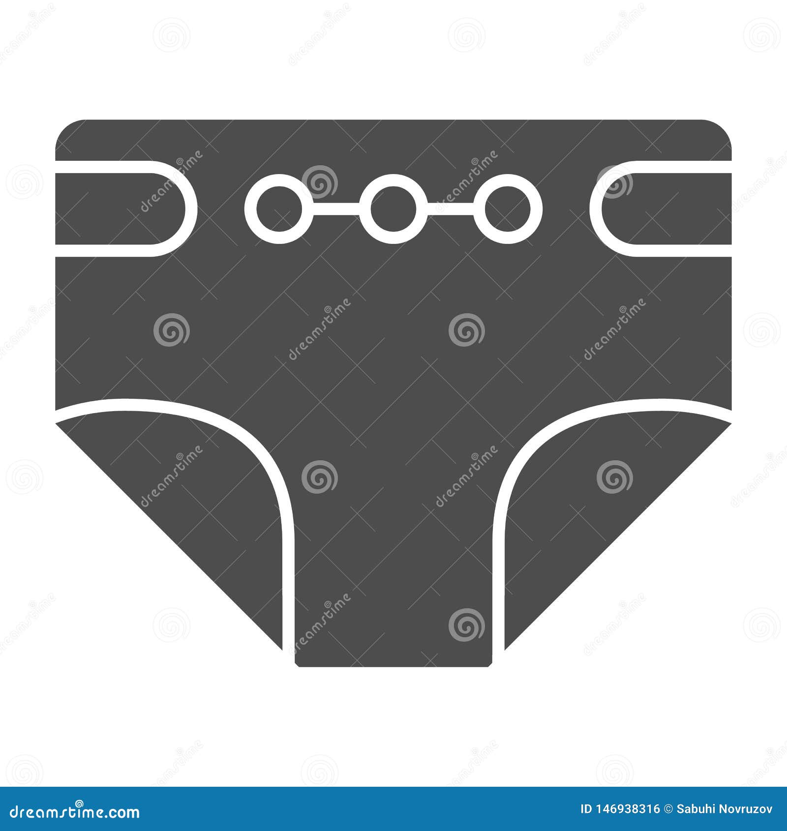 Diaper Solid Icon, Nappy And Protection Vector Illustration ...