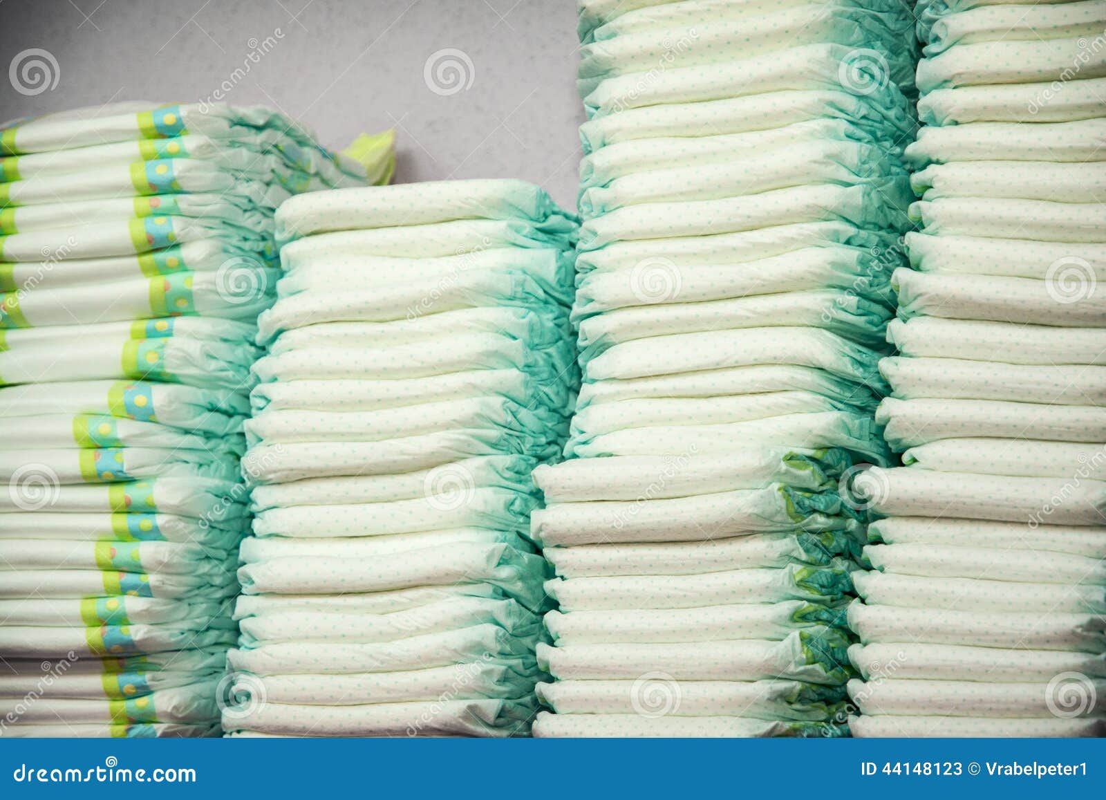 Diapers stacked in a piles stock image. Image of item - 44148123