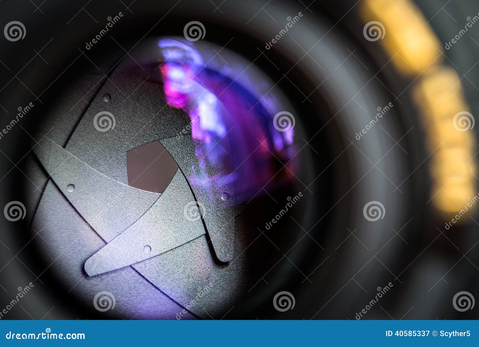 Diaphragm of a Camera Lens Aperture. Stock Image - Image of instrument ...
