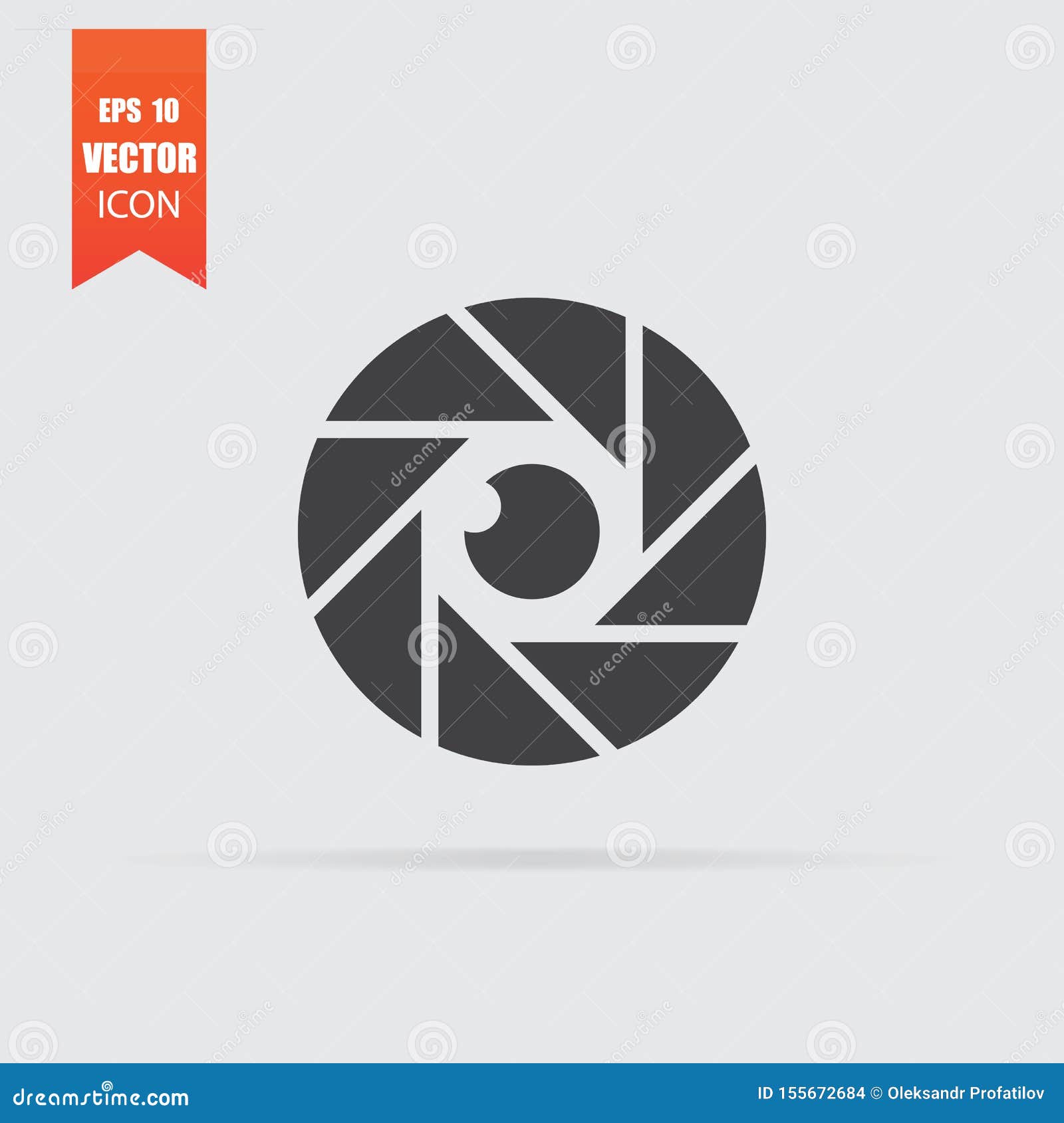 Diaphragm Icon in Flat Style Isolated on Grey Background Stock Vector ...