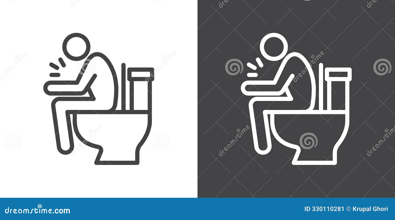 Diarrhea Icon Flat Vector Set Outline Stock Vector - Illustration of diarrhea, symbol: 330110281