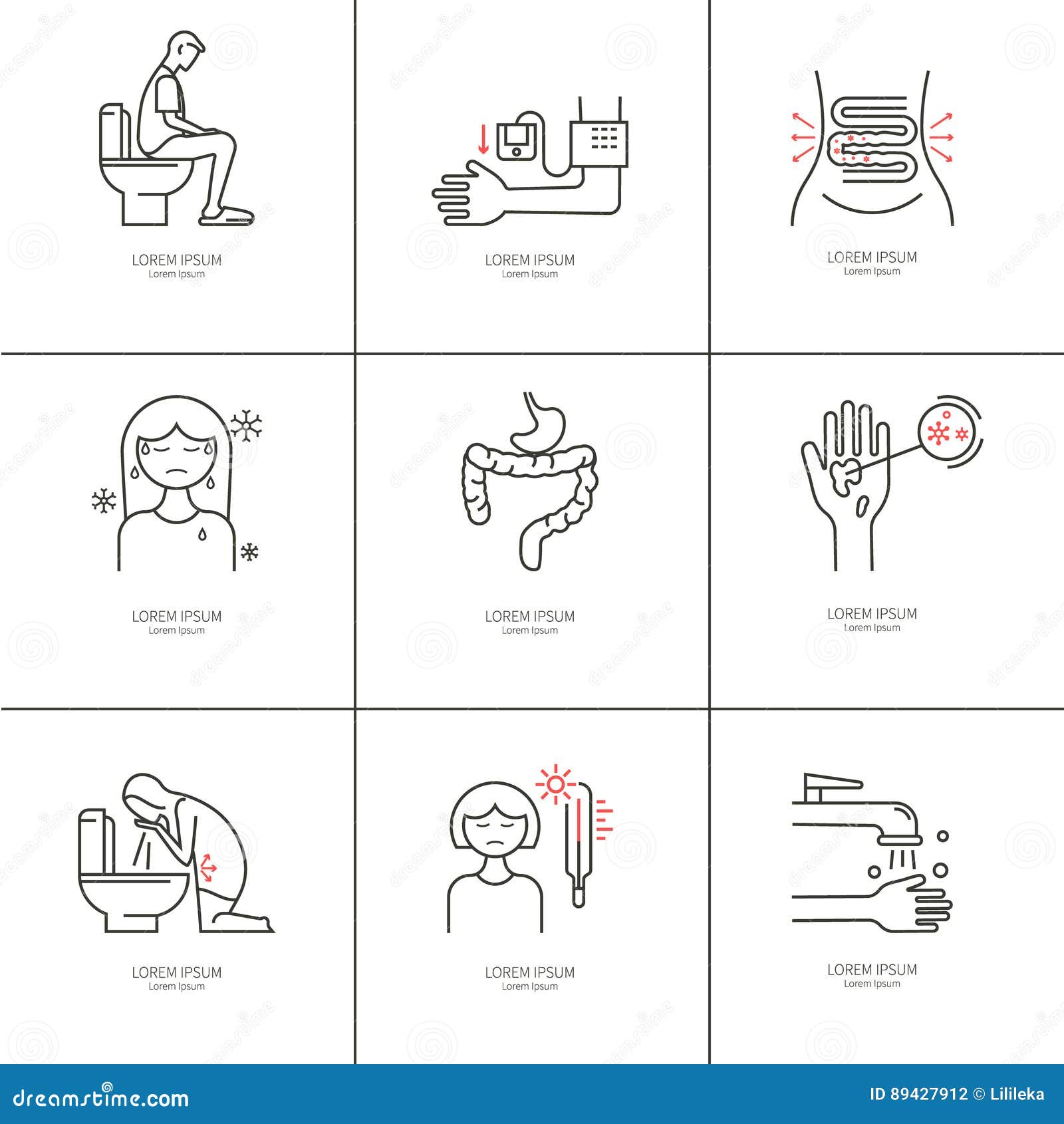 Diarrhea, Causes And Symptoms. Information Poster With Text And Cartoon ...