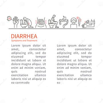 Diarrhea. Symptoms and Treatment Leaflet. Stock Vector - Illustration ...