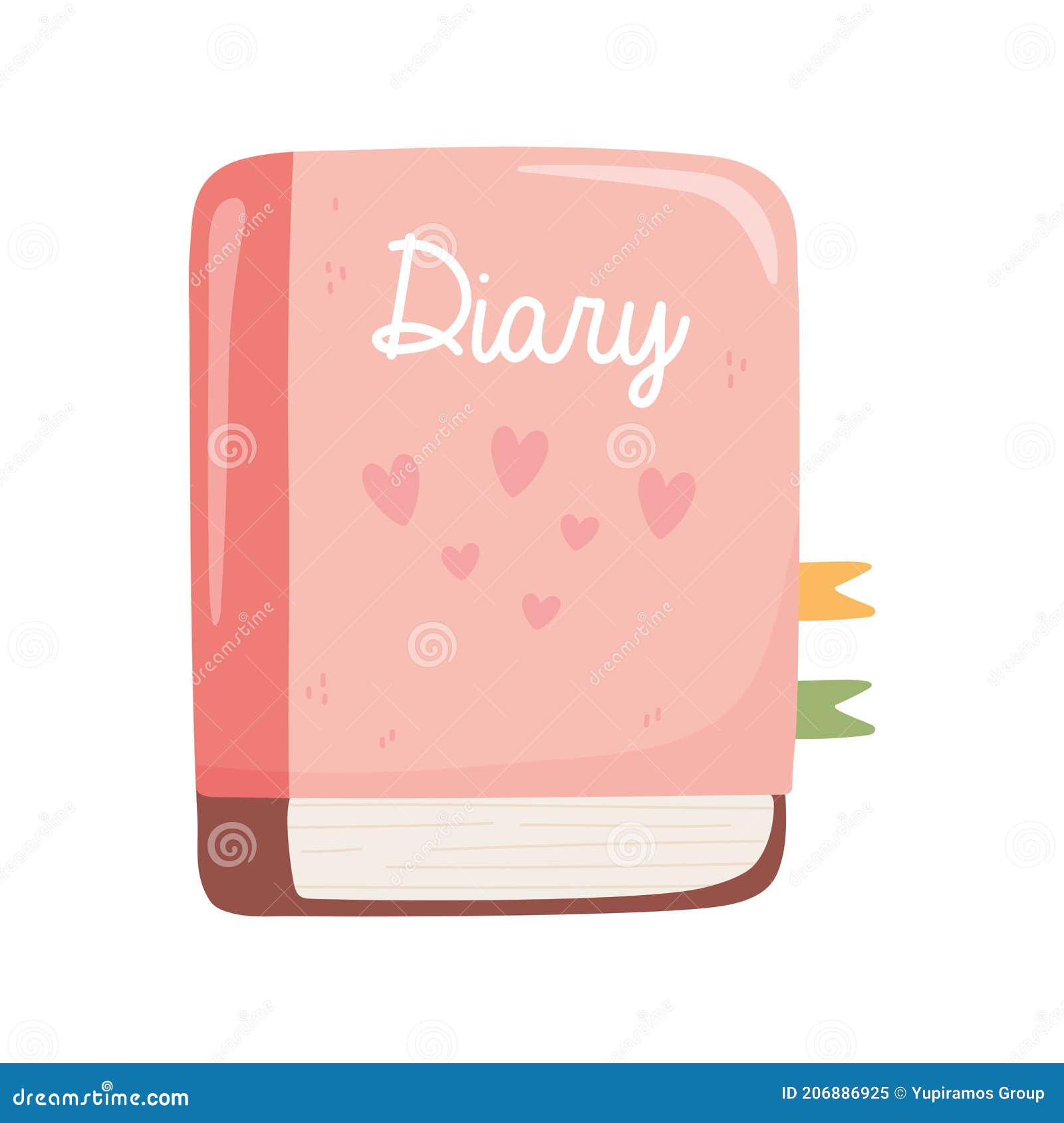 Diary Book Cartoon Hygge Style Stock Image - Image of cartoon, graphic ...