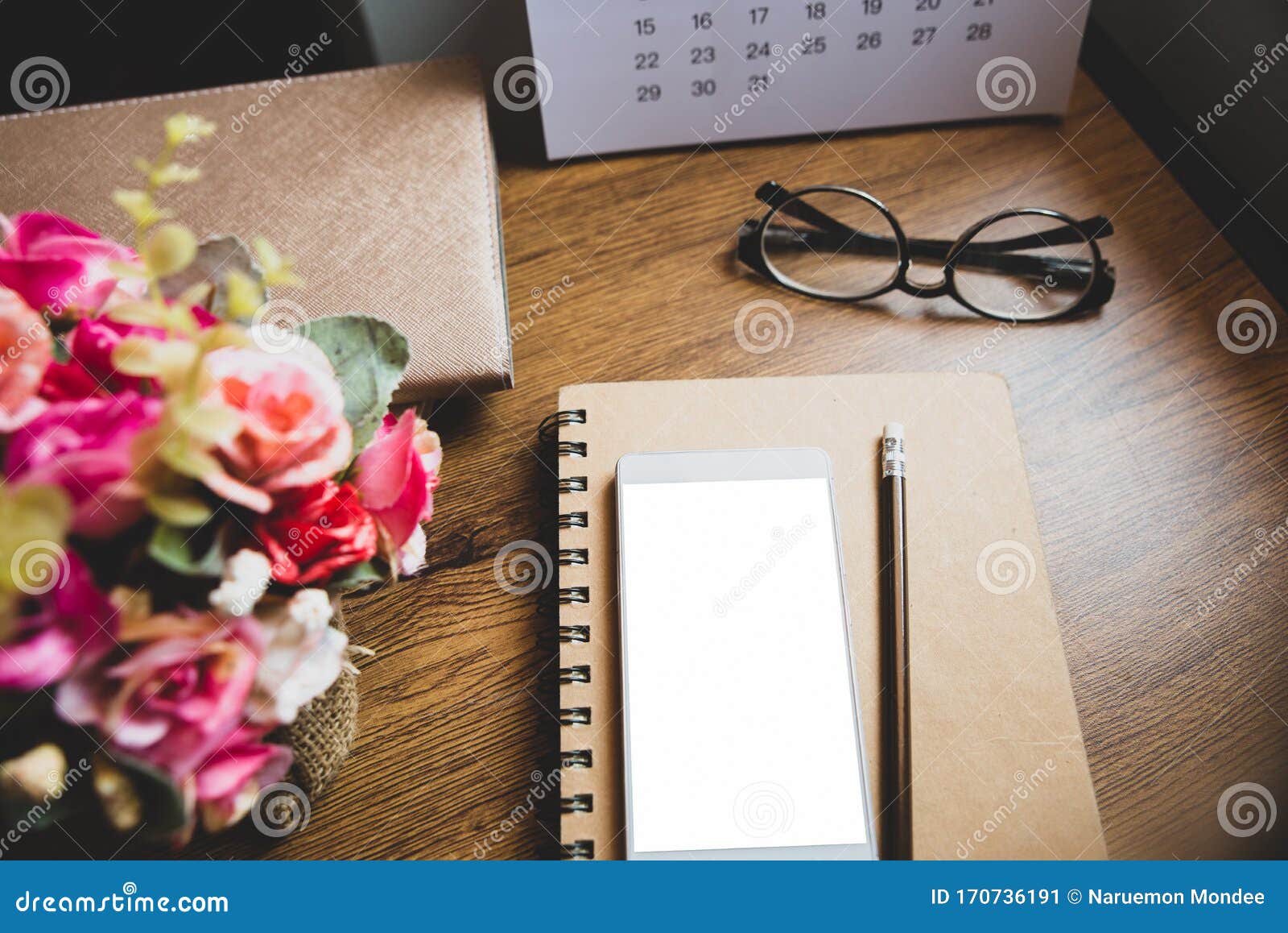 Diary and Book on School Table for Student Stock Image - Image of exam ...