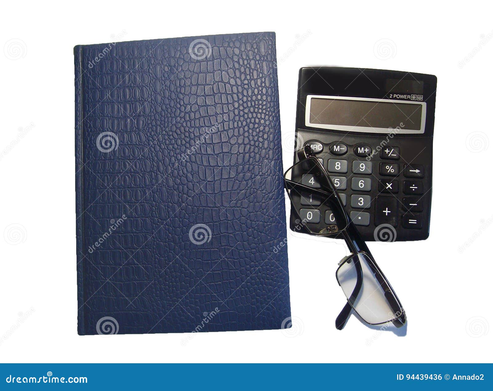 Diary, Calculator and Glasses Stock Photo - Image of diary, isolated ...