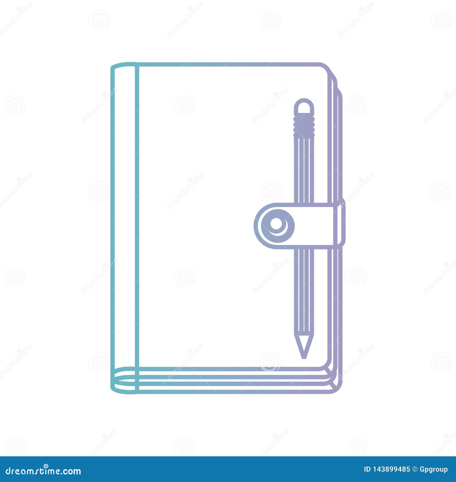 Diary closed with pencil stock vector. Illustration of book - 143899485