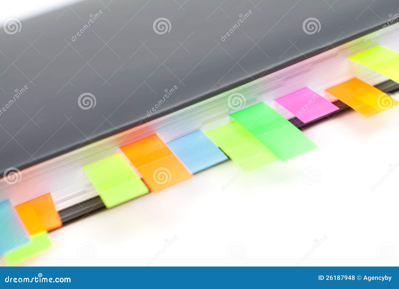 Diary Closeup with a Colored Tabs Stock Photo - Image of label ...