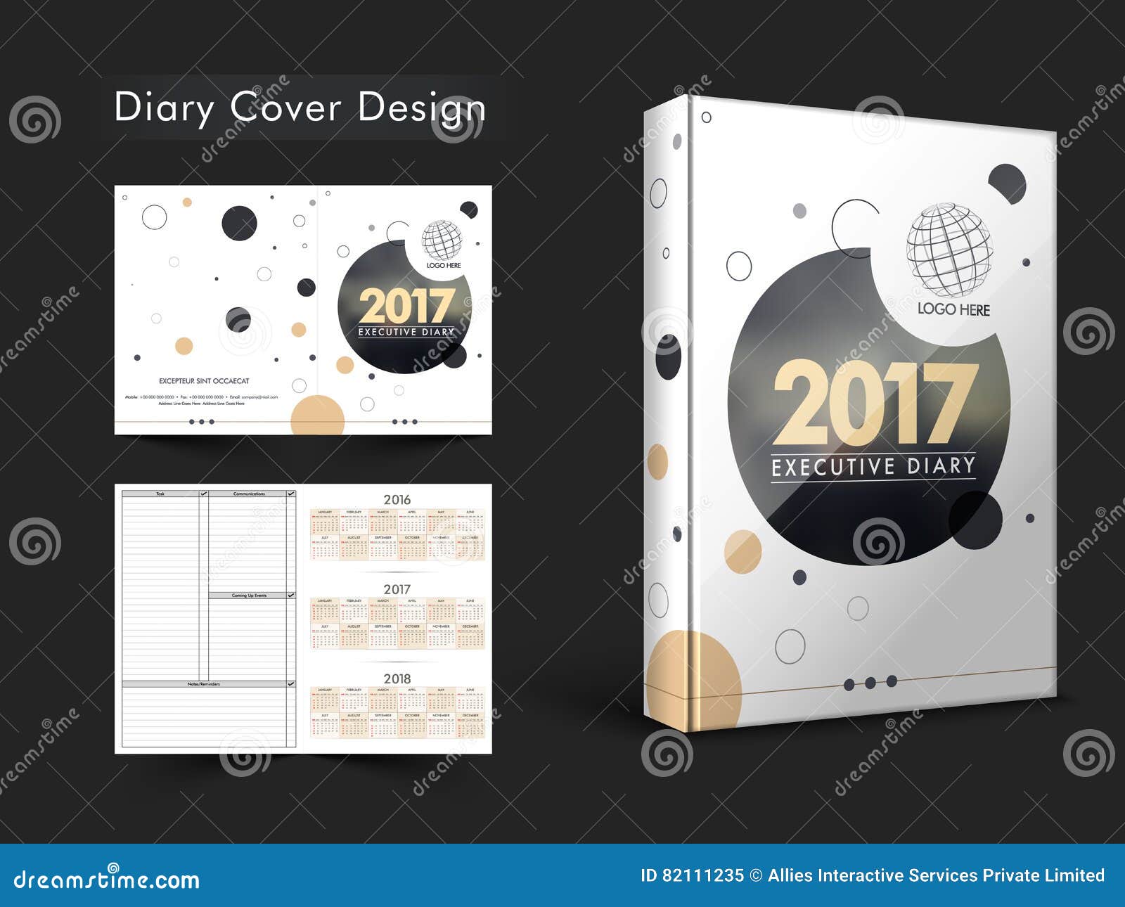 Diary Cover Design for New Year 2017. Stock Illustration - Illustration ...
