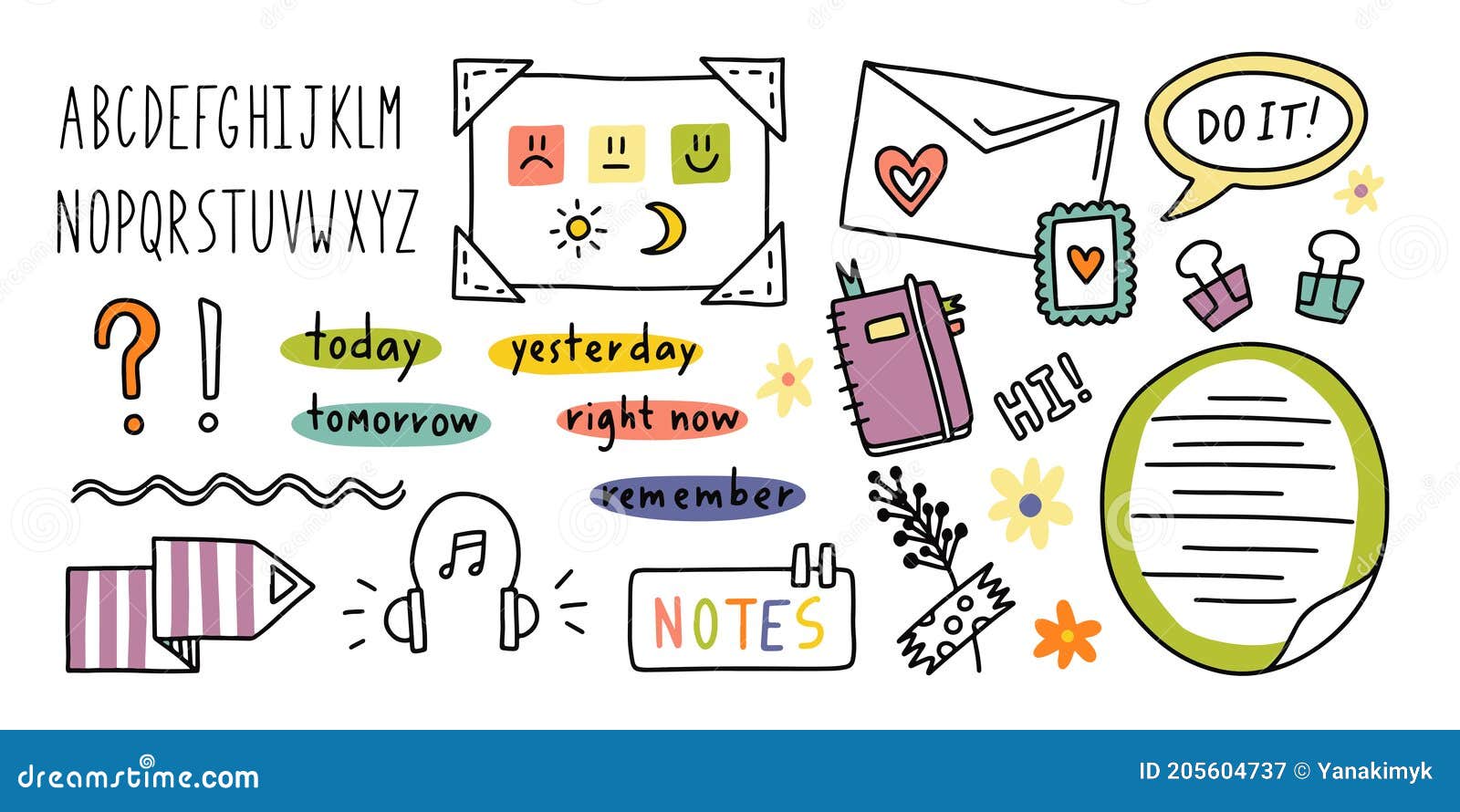 Diary Elements. Vector Stock Illustration Stock Vector - Illustration ...