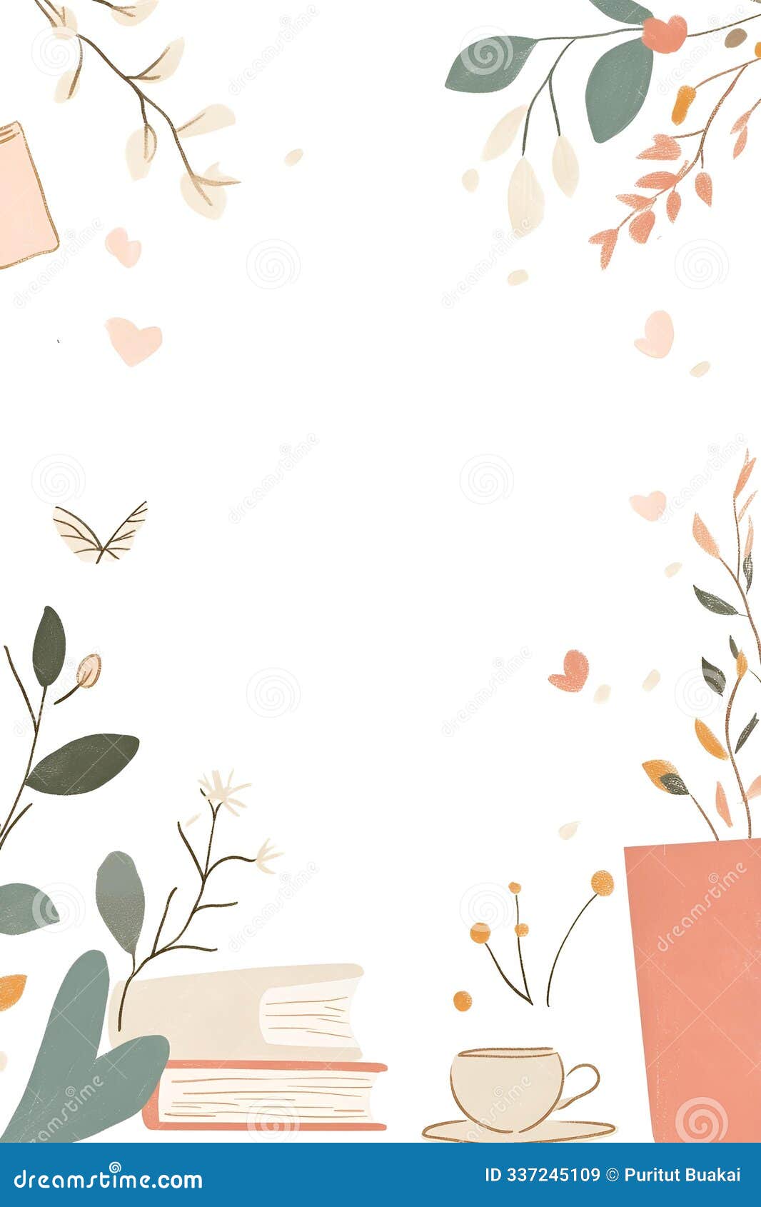 Diary Frame with Pastel Tones and Minimalist Patterns. Stock ...