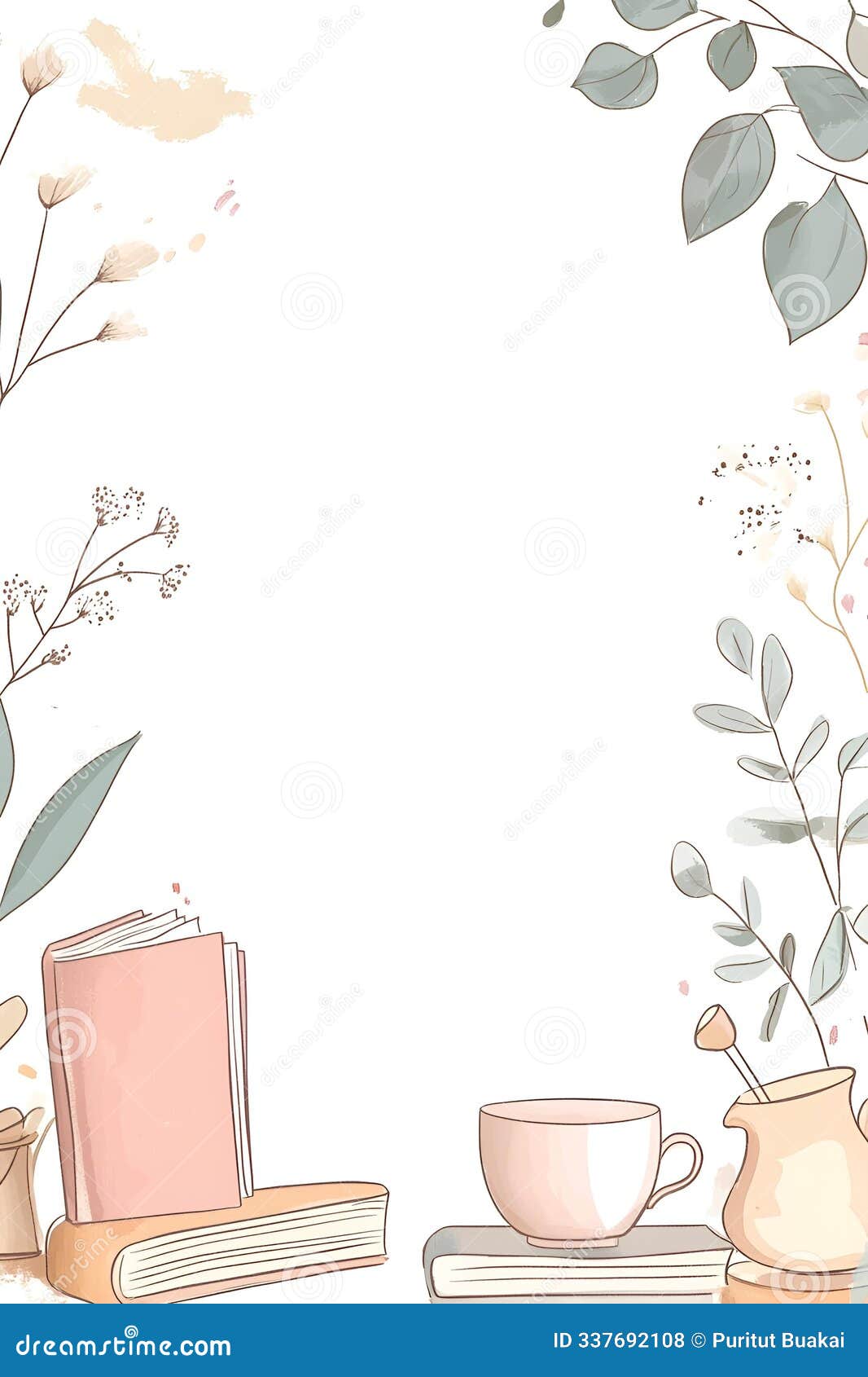 Diary Frame with Pastel Tones and Minimalist Patterns. Stock ...