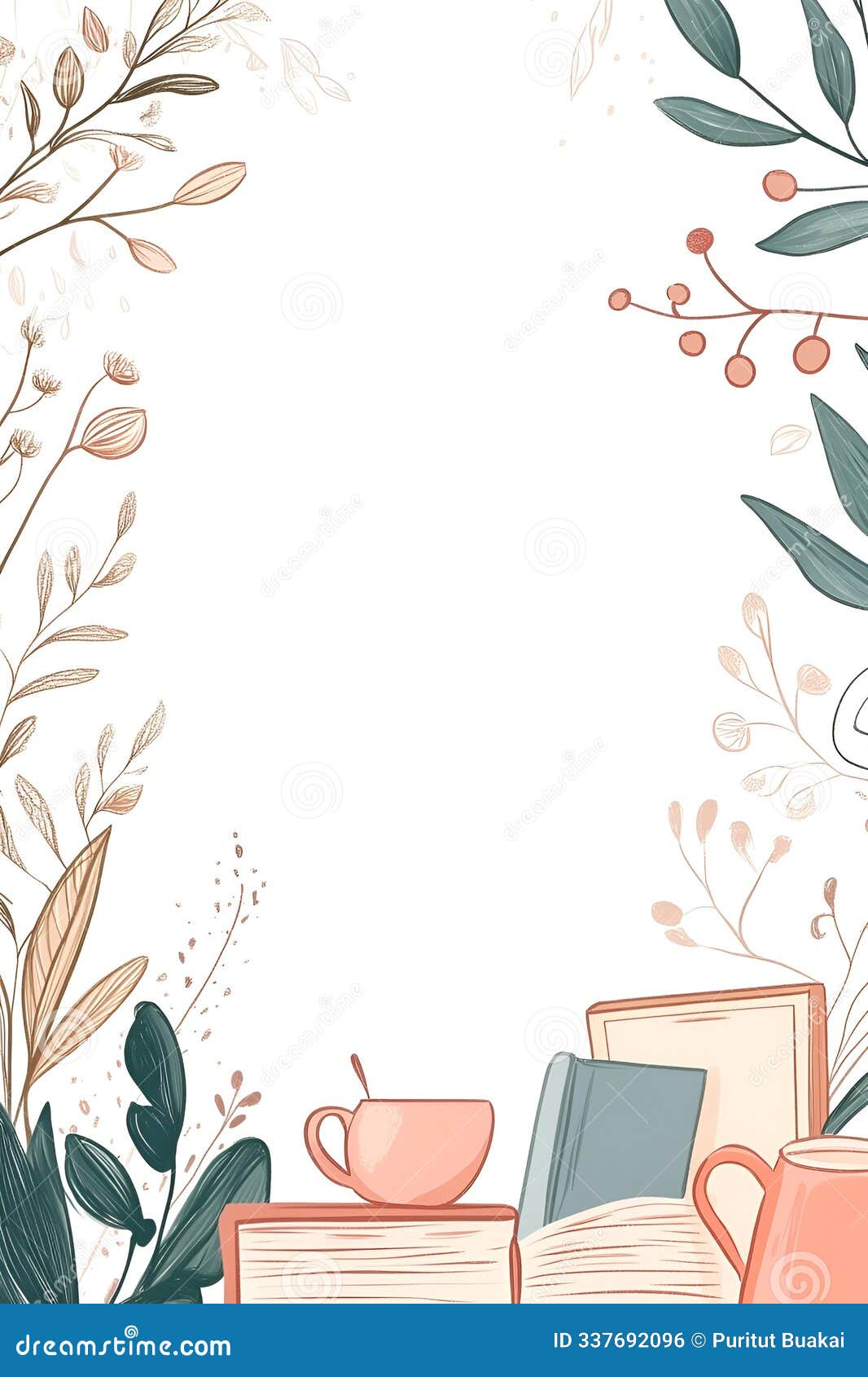 Diary Frame with Pastel Tones and Minimalist Patterns. Stock ...