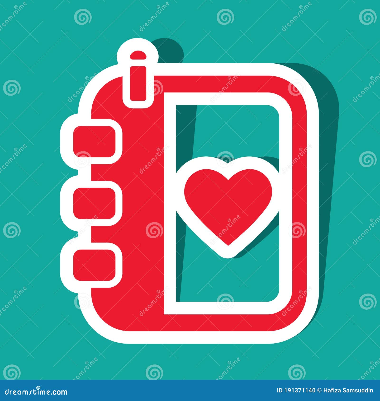 Diary with Heart. Vector Illustration Decorative Design Stock Vector ...