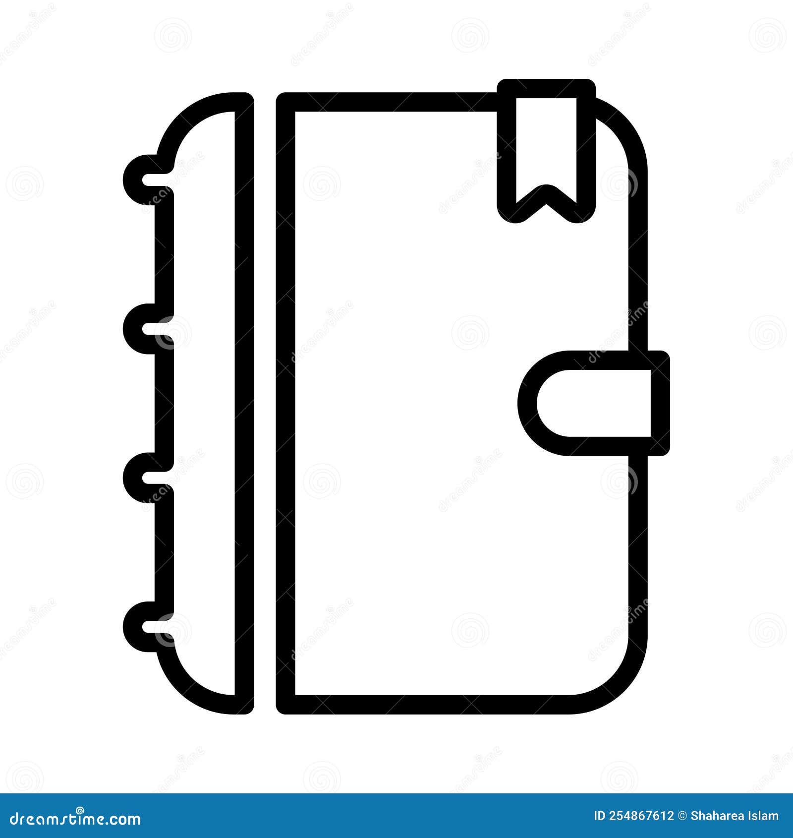 Diary icon stock vector. Illustration of note, notepad - 254867612