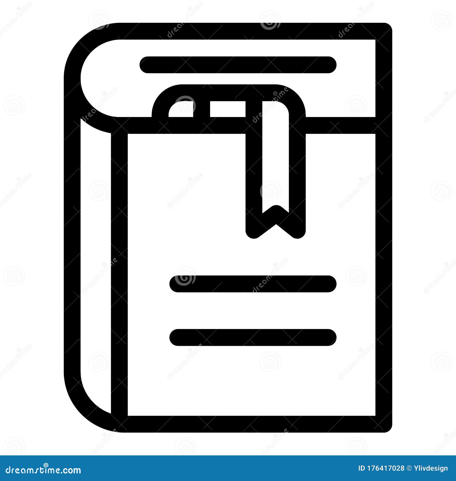 Diary icon, outline style stock vector. Illustration of element - 176417028