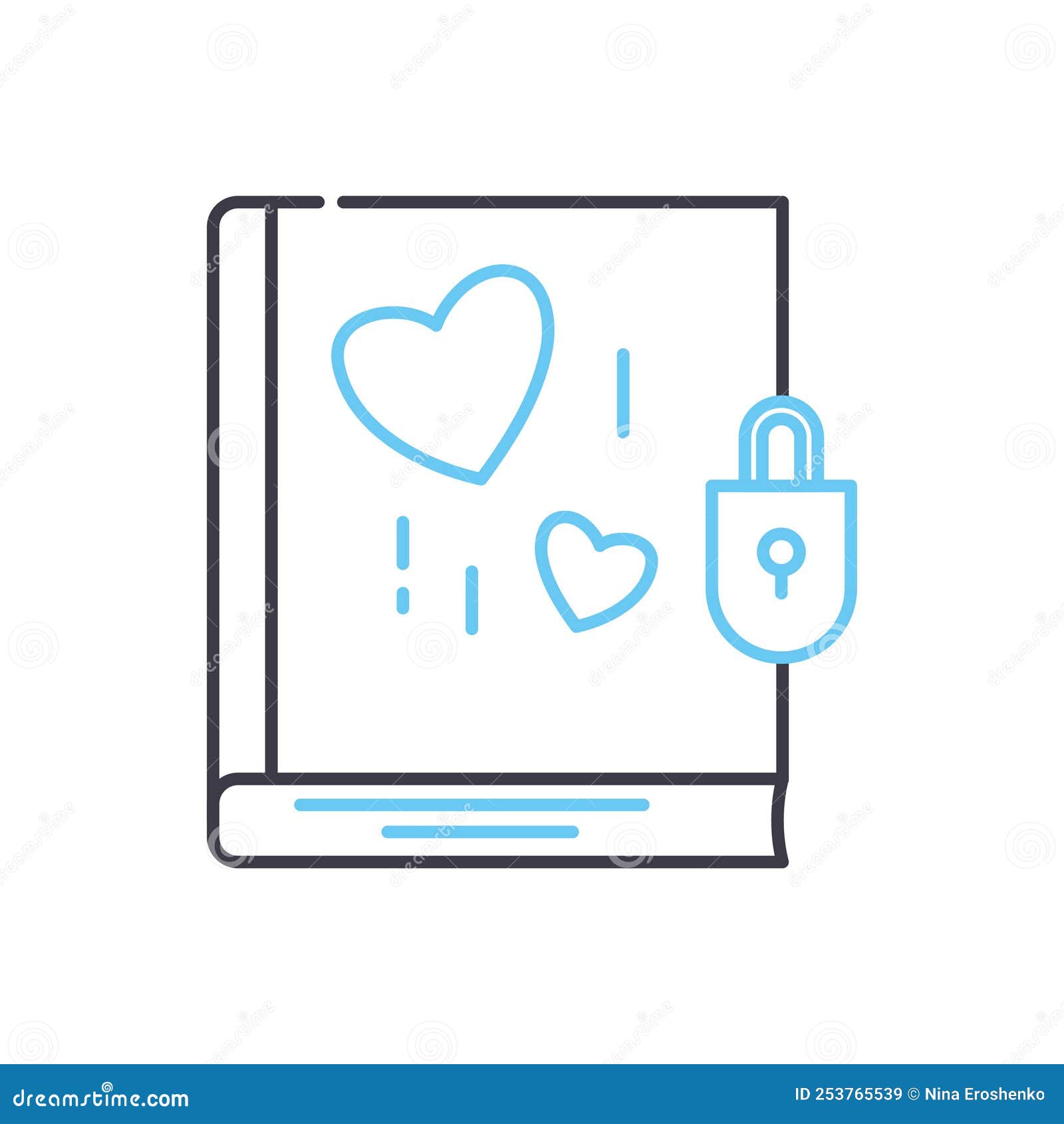 Diary Line Icon, Outline Symbol, Vector Illustration, Concept Sign ...