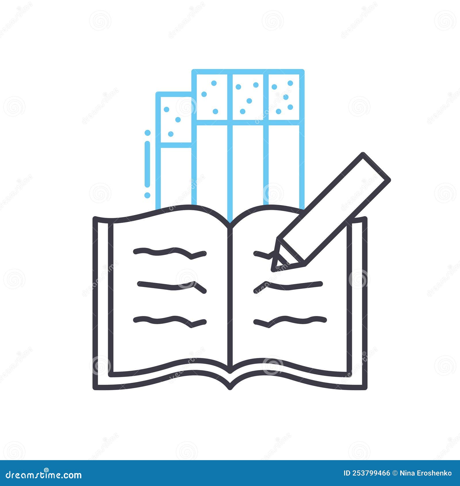 Diary Line Icon, Outline Symbol, Vector Illustration, Concept Sign ...