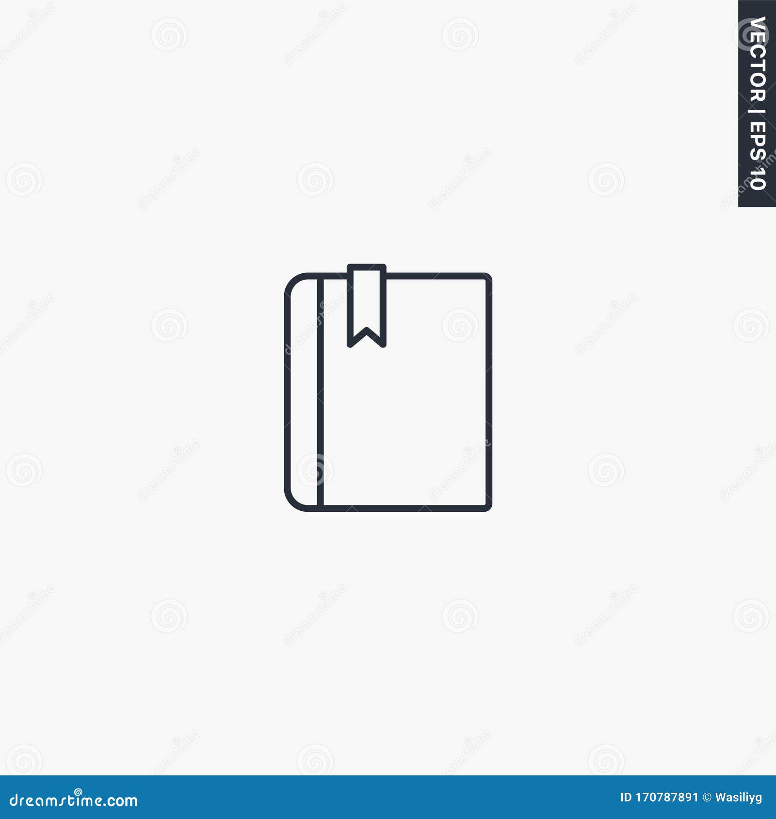 Diary, Linear Style Sign for Mobile Concept and Web Design Stock Vector ...