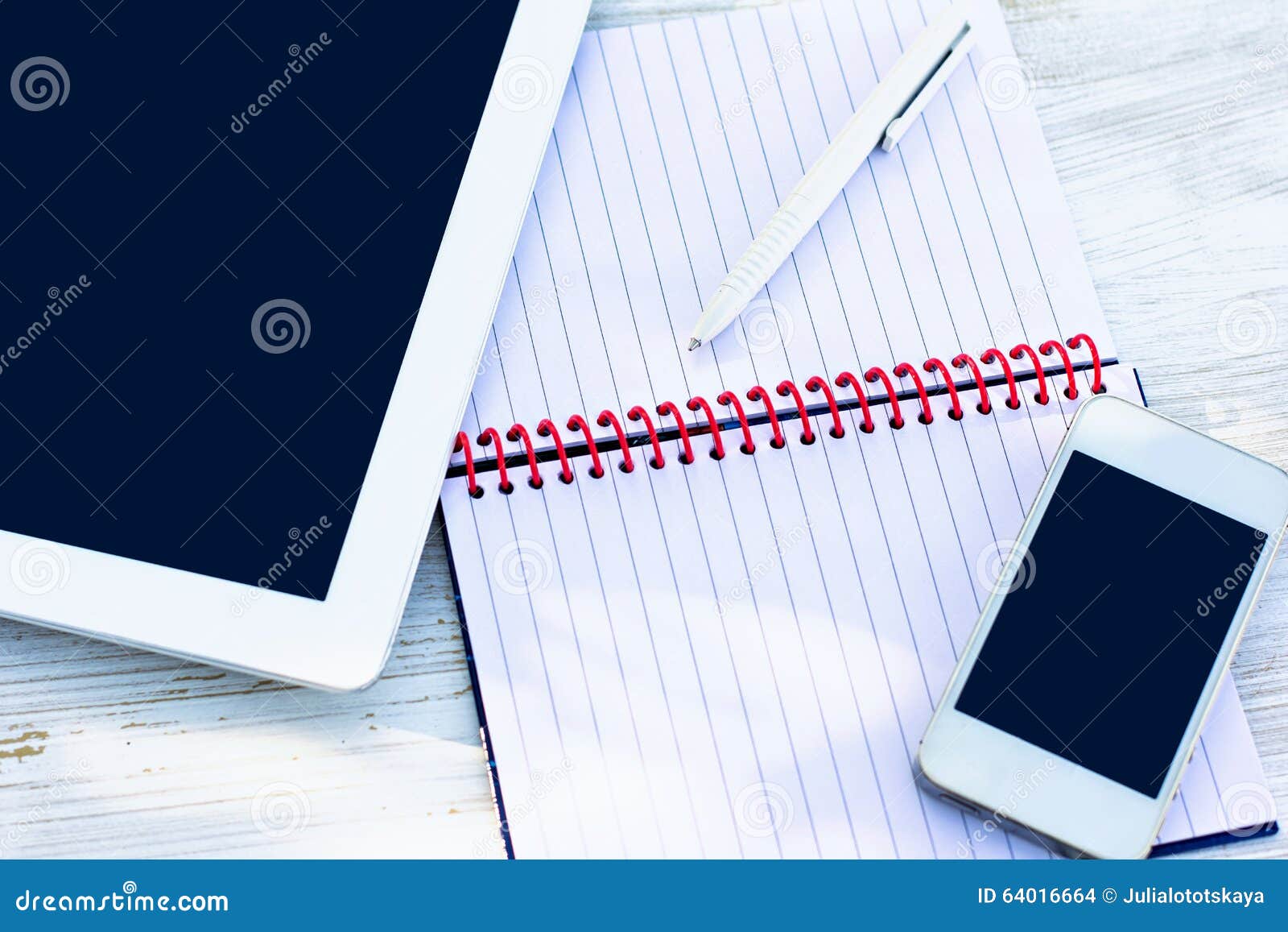 Diary, Mobile Phone, Tablet PC Stock Photo - Image of communications ...