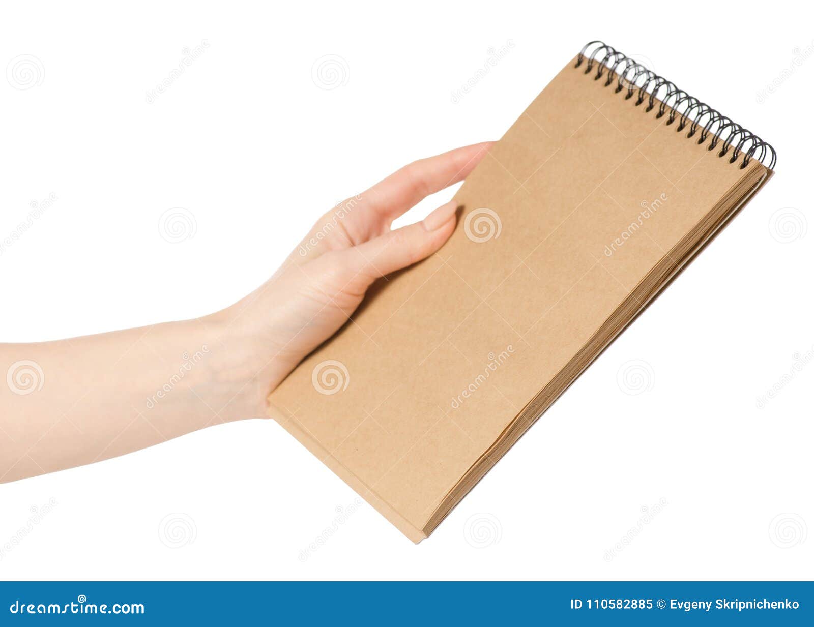 The diary notebook in hand stock image. Image of blank - 110582885