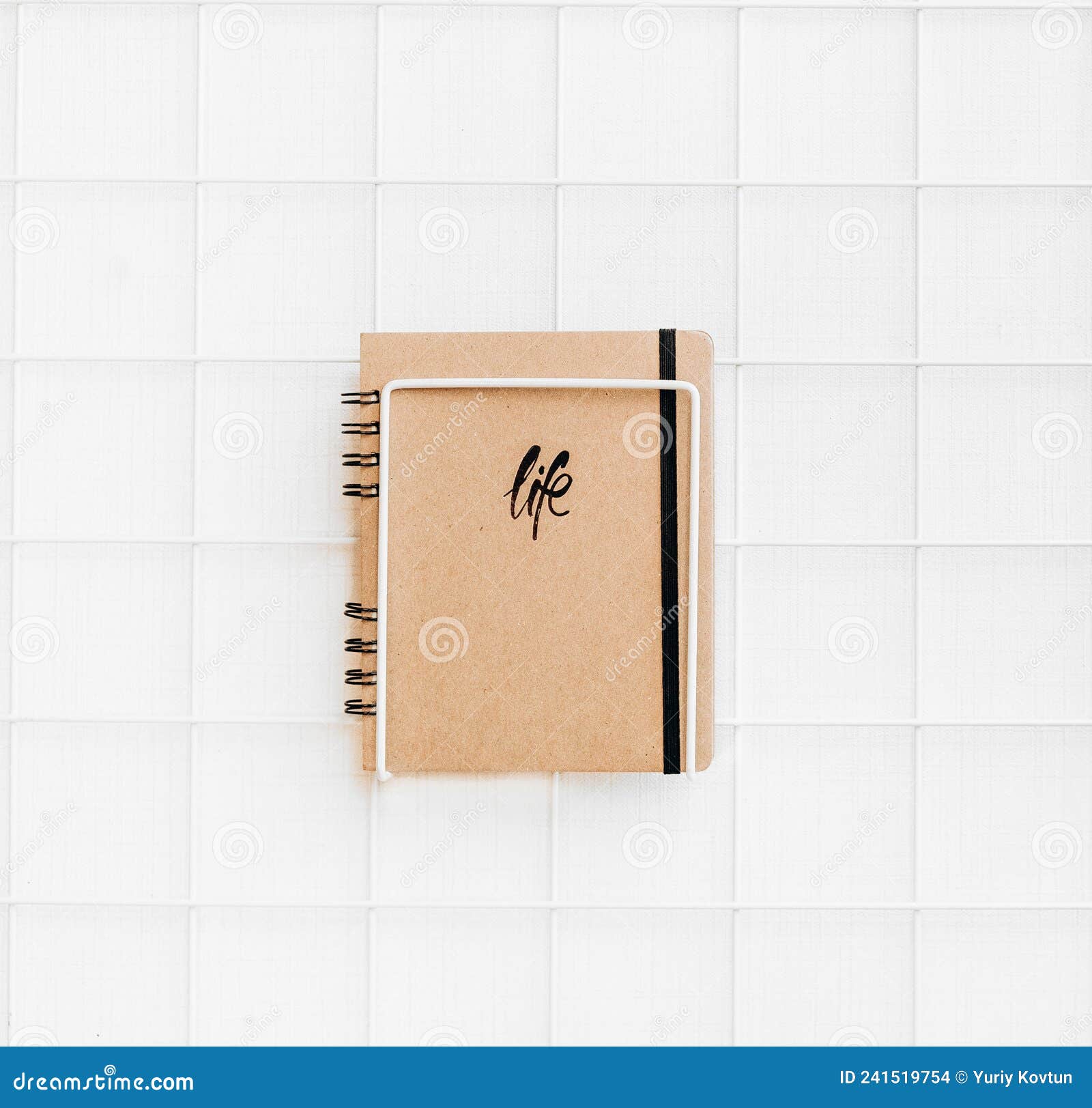 Diary Notebook Inscription Life Centered Metal Stand Stock Photo ...