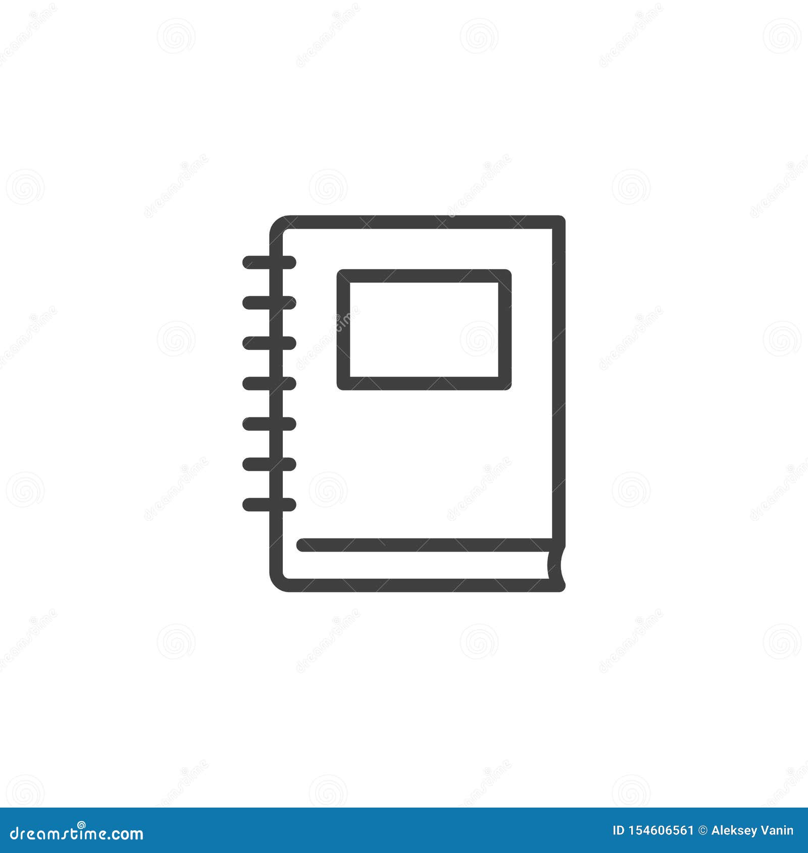 Diary, notebook line icon stock vector. Illustration of scrapbook ...