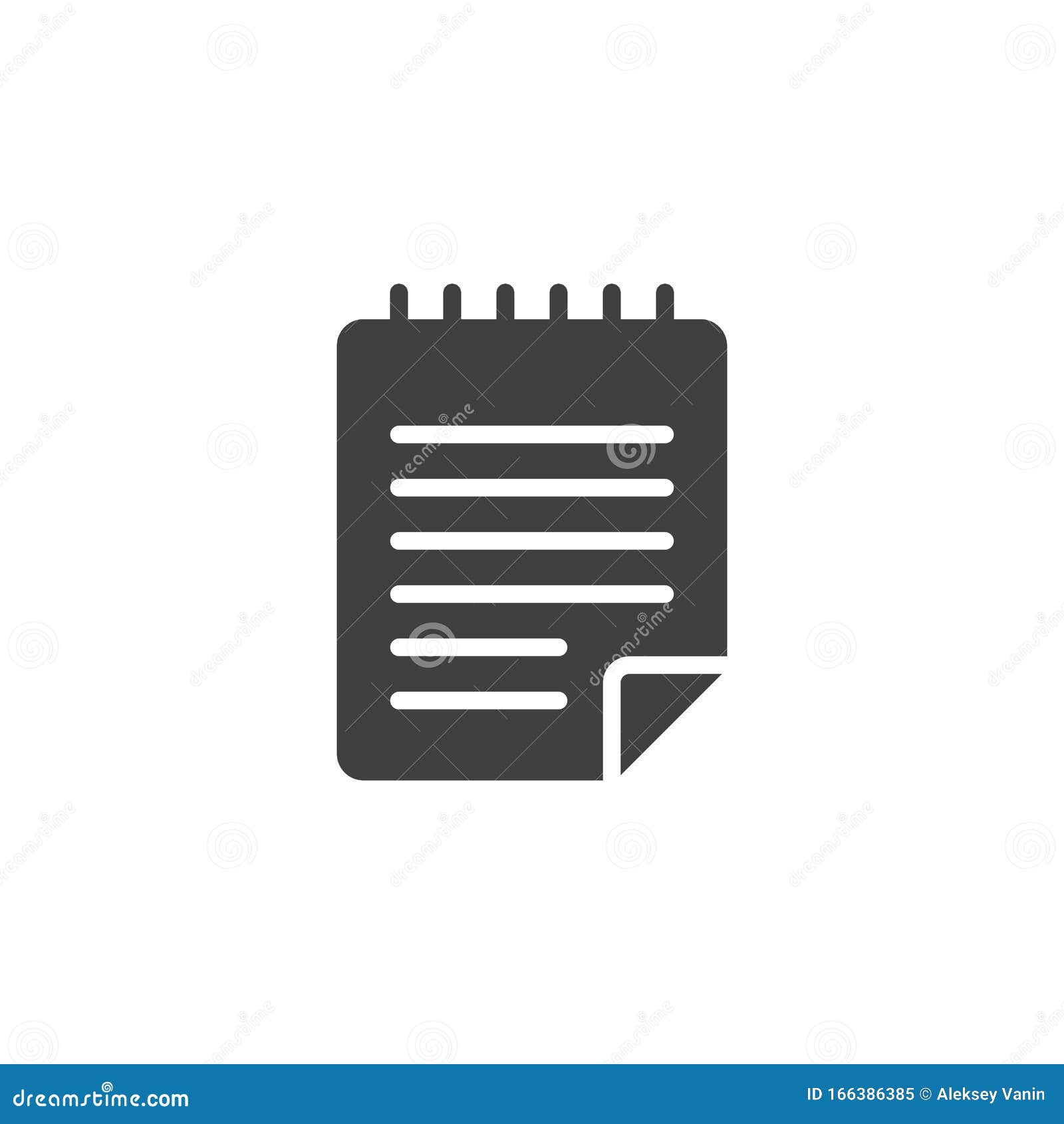 Diary notebook vector icon stock vector. Illustration of paper - 166386385